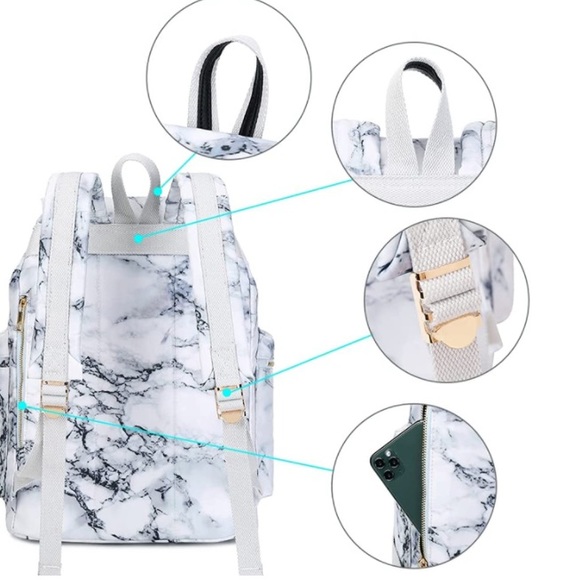 Bags | Marble Style Travel Rucksack 156inch Laptop Backpack Bag | Poshmark